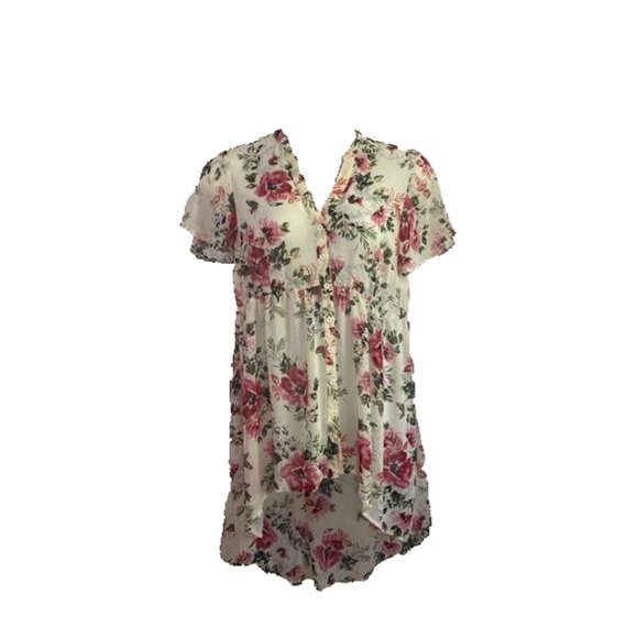 torrid | Tops | Torrid Cream Floral Lexie Babydoll Chiffon Tunic Top ...